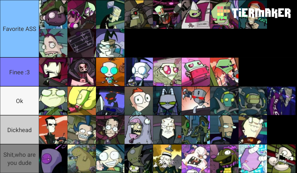 Invader Zim Character Ranker Tier List (Community Rankings) - TierMaker