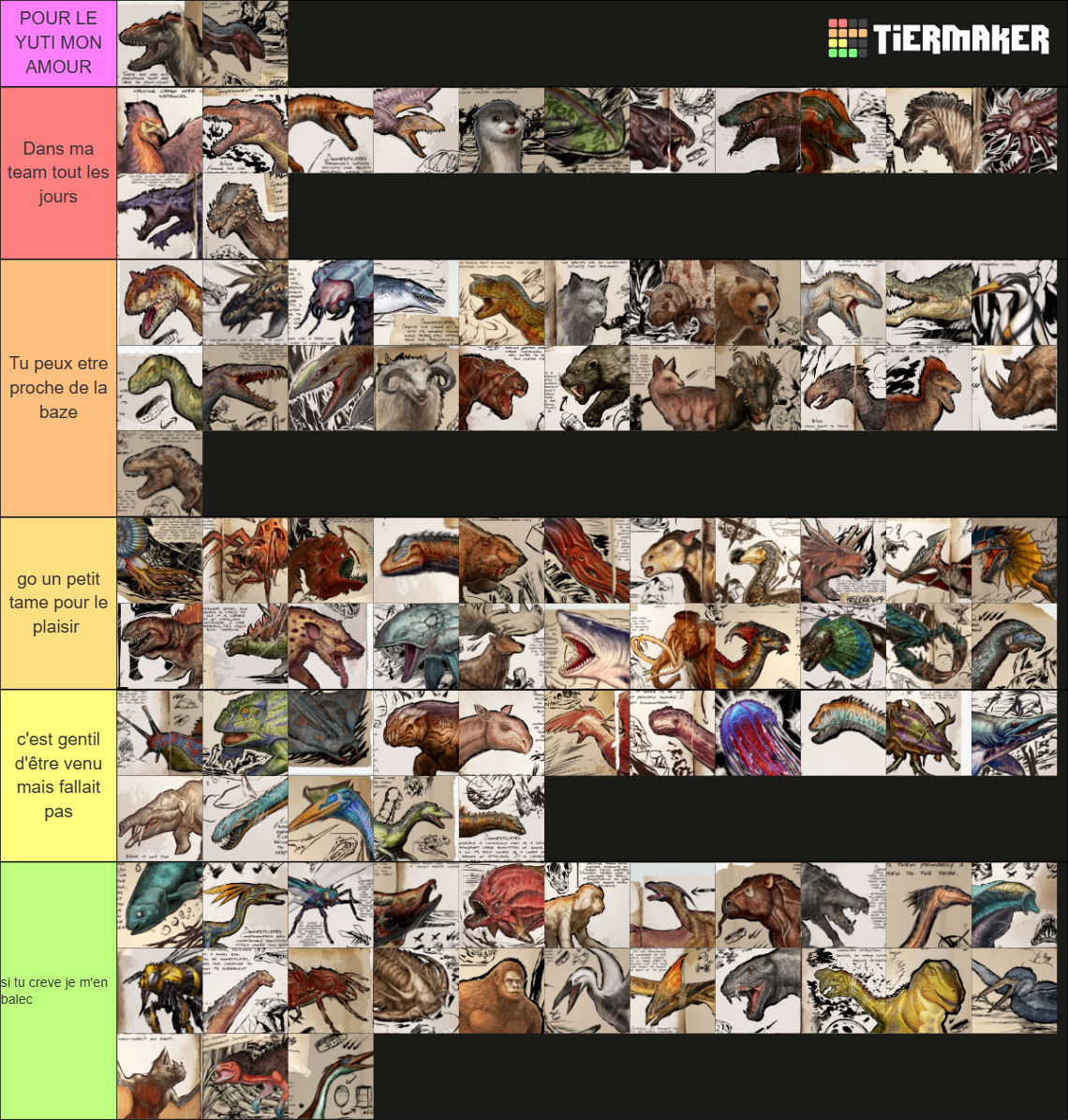 Ark dino list Tier List (Community Rankings) - TierMaker