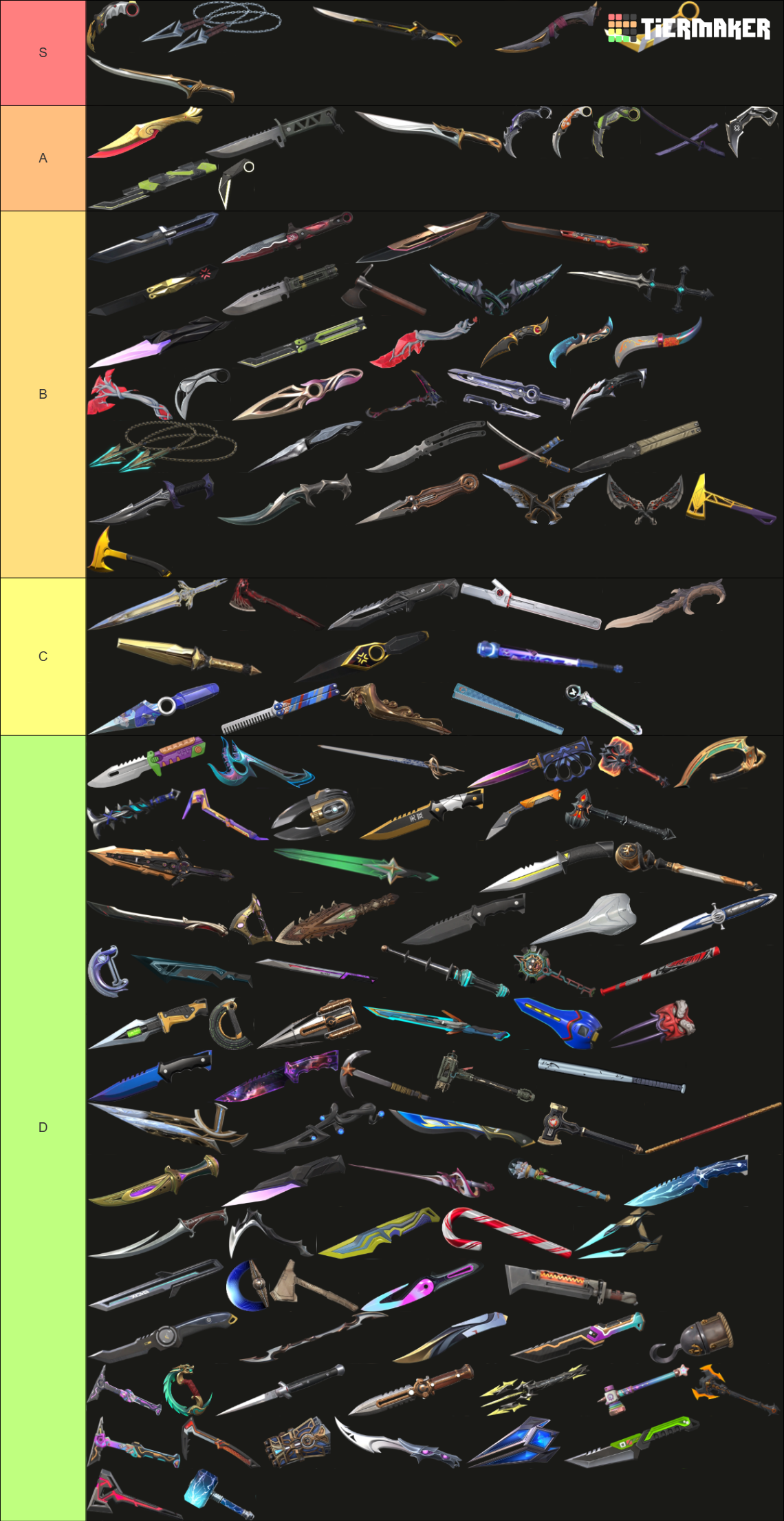Valorant Melee / Knife Skins (May 2025) Tier List (Community Rankings ...