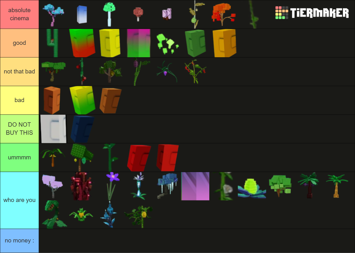 grow a garden seed Tier List (Community Rankings) - TierMaker