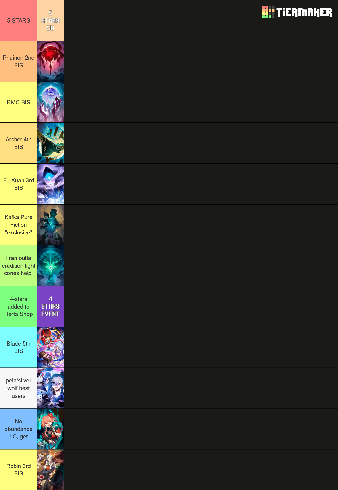 Honkai: Star Rail light cones 3.1 HSR Tier List (Community Rankings) - TierMaker