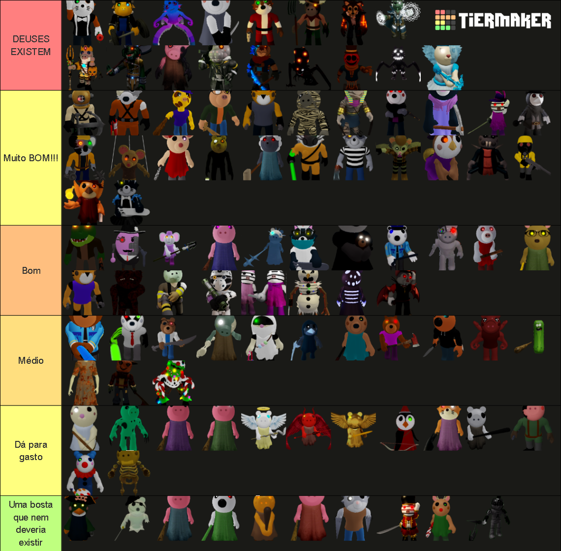 Roblox Piggy all Skins(Up to Season 6) Tier List (Community Rankings ...