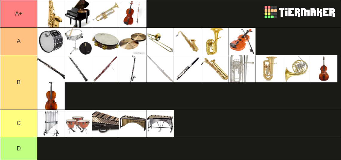 Instruments Tier List (Community Rankings) - TierMaker