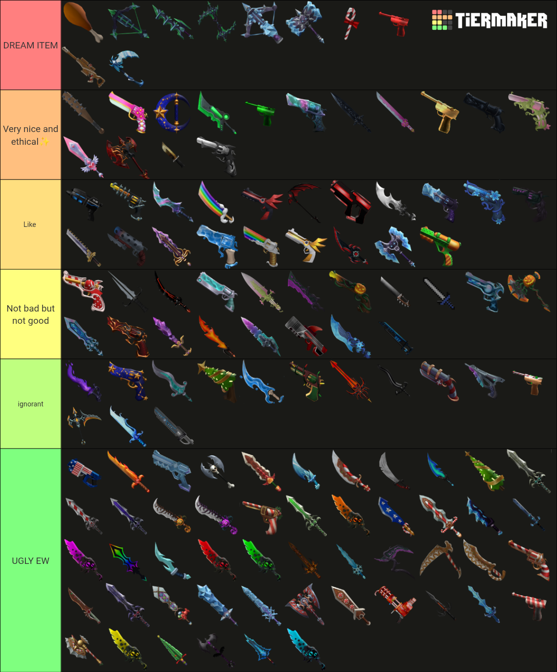 MM2 Godly/Ancients Tier List (Community Rankings) - TierMaker