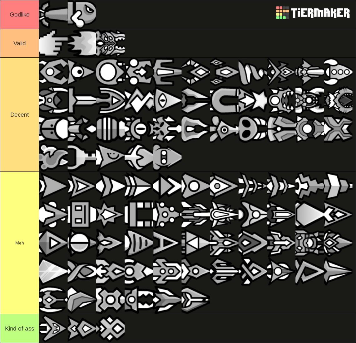 Waves (Geometry Dash 2.2) Tier List (Community Rankings) - TierMaker