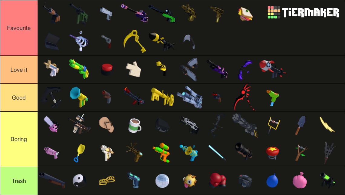 Roblox Rivals Weapon Skin Tier List (Community Rankings) - TierMaker