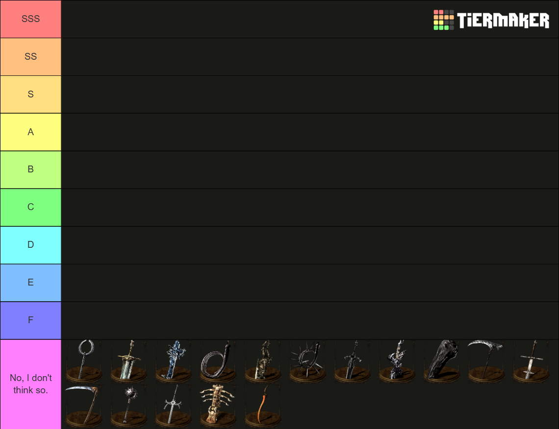 Dark Souls 1 All Weapons Tier List (Community Rankings) - TierMaker