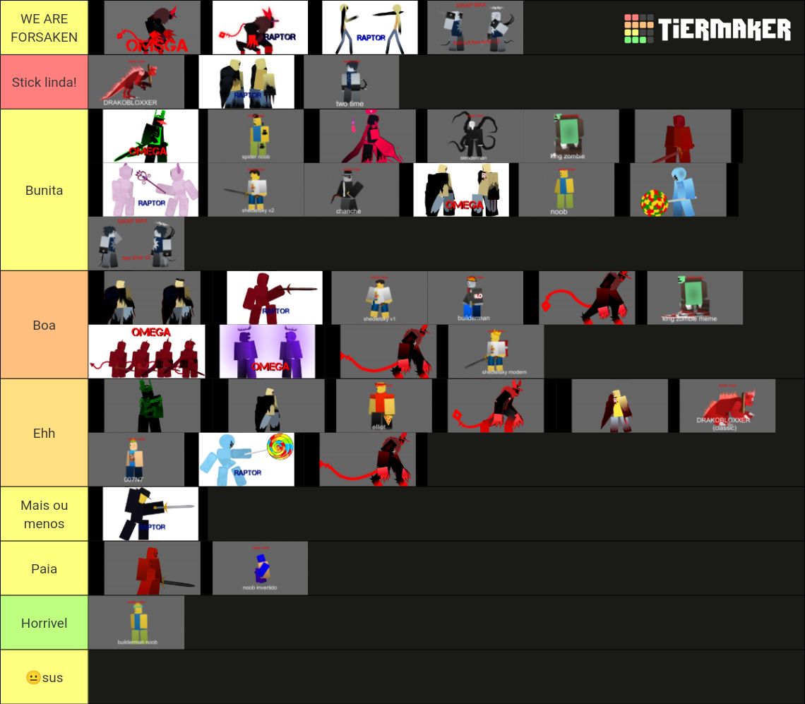 Forsaken stick nodes figs Tier List (Community Rankings) - TierMaker