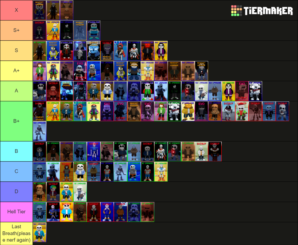 The Definitive Undertale: Last Corridor Sans Tier List (Community ...