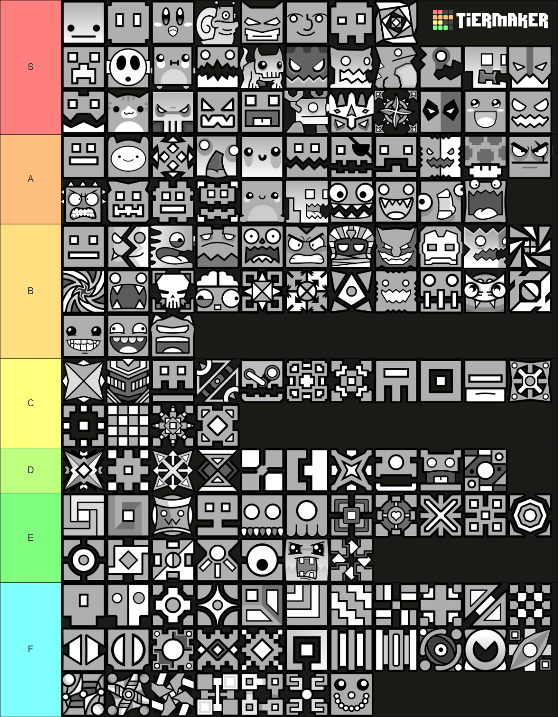 Geometry Dash Cubes Tier List (Community Rankings) - TierMaker