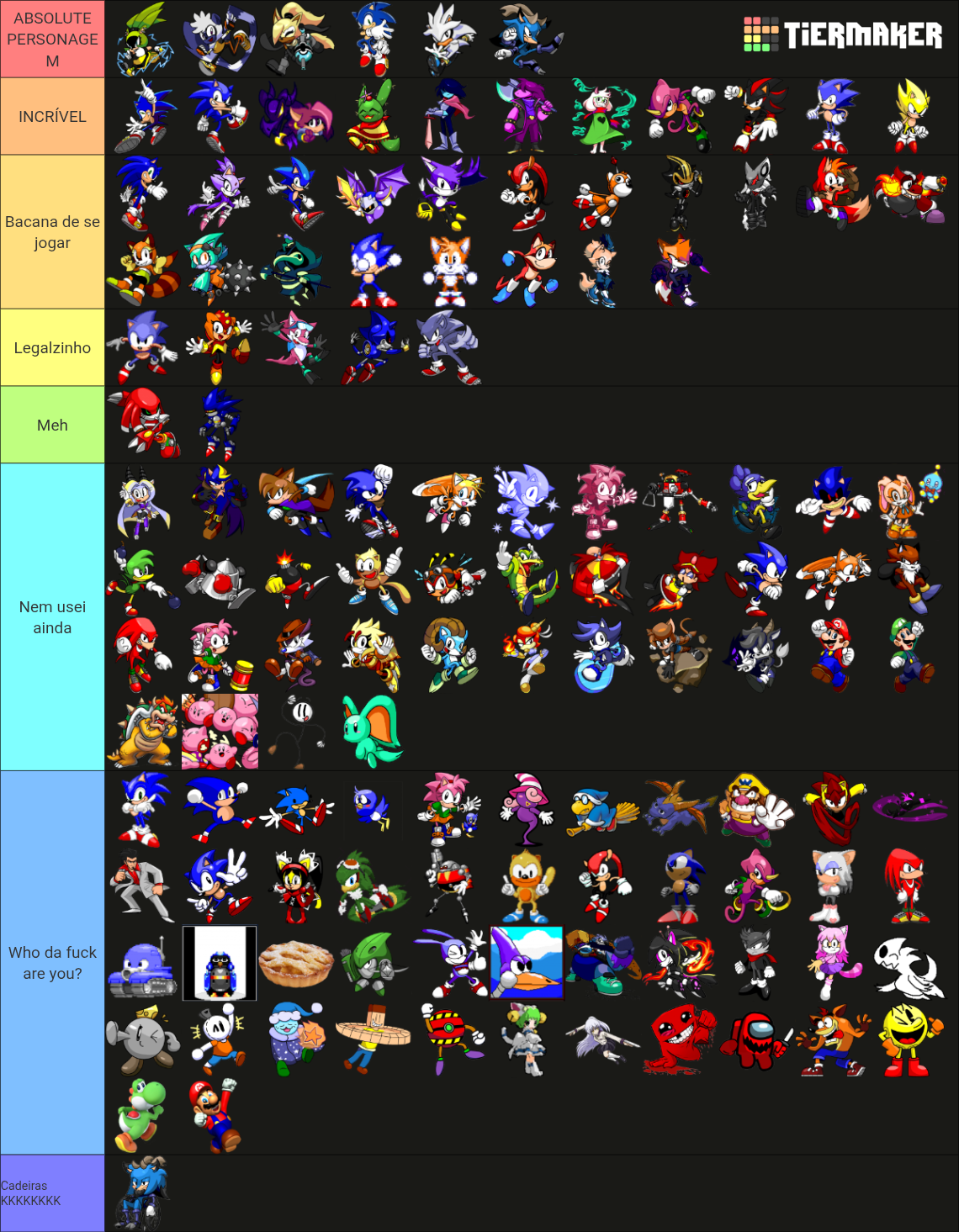 +100 SRB2 Modded Characters 2025 Tier List (Community Rankings) - TierMaker