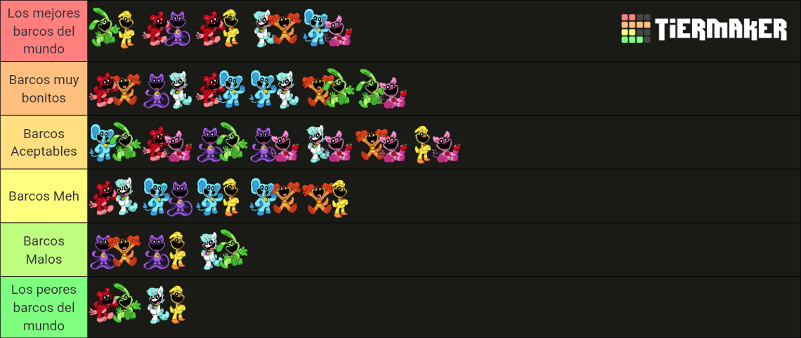 Smiling Critters Ships! Tier List (Community Rankings) - TierMaker
