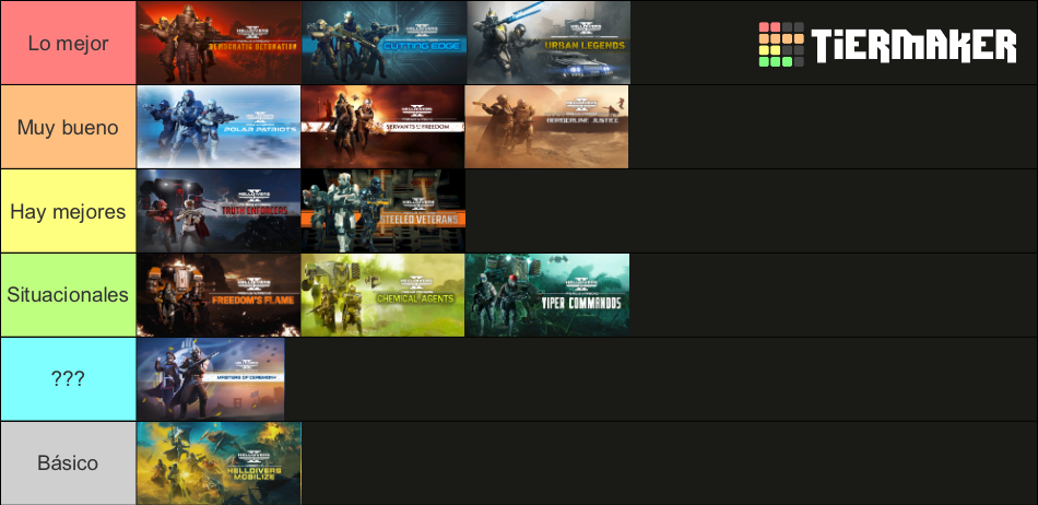 Helldivers 2 Warbonds Tier List (Community Rankings) - TierMaker