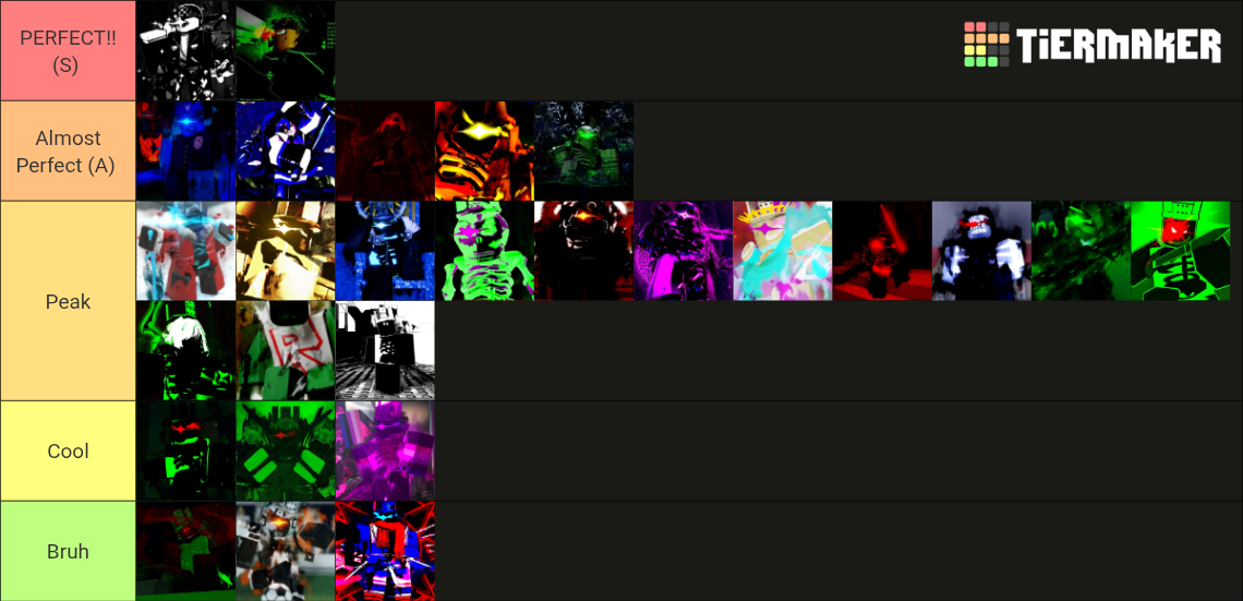 FORSAKEN 1x1x1x1 skins Tier List (Community Rankings) - TierMaker