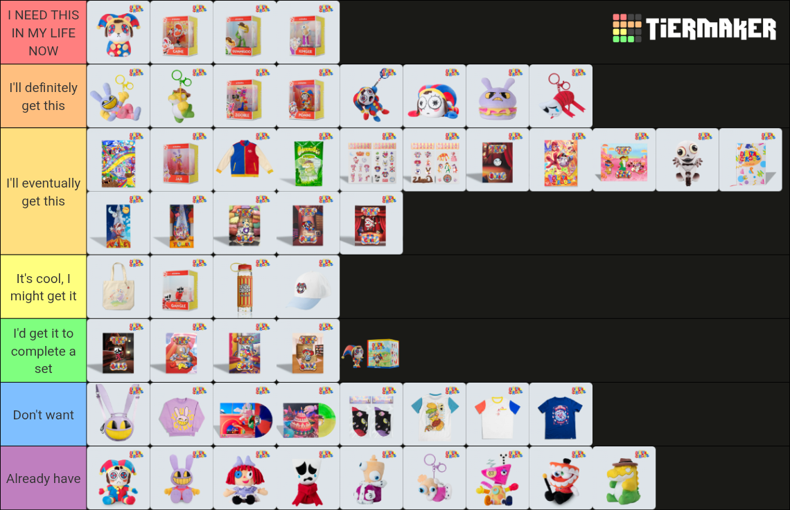 The Amazing Digital Circus Merch ! (TADC) Tier List (Community Rankings ...