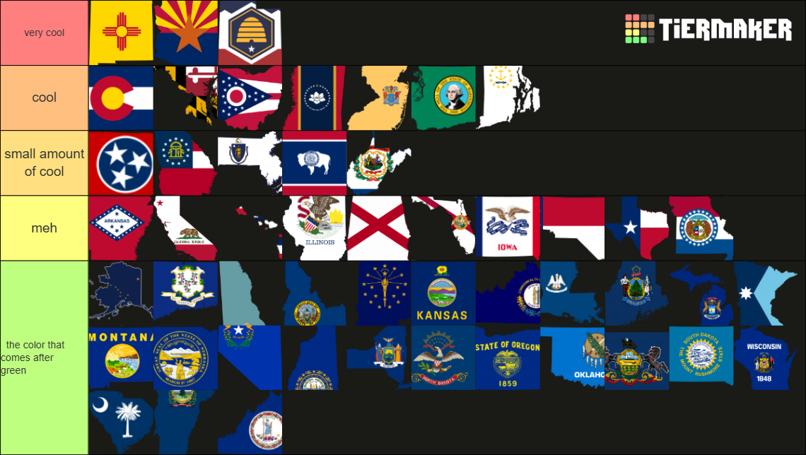 USA State Flag Map Tier List (Community Rankings) - TierMaker