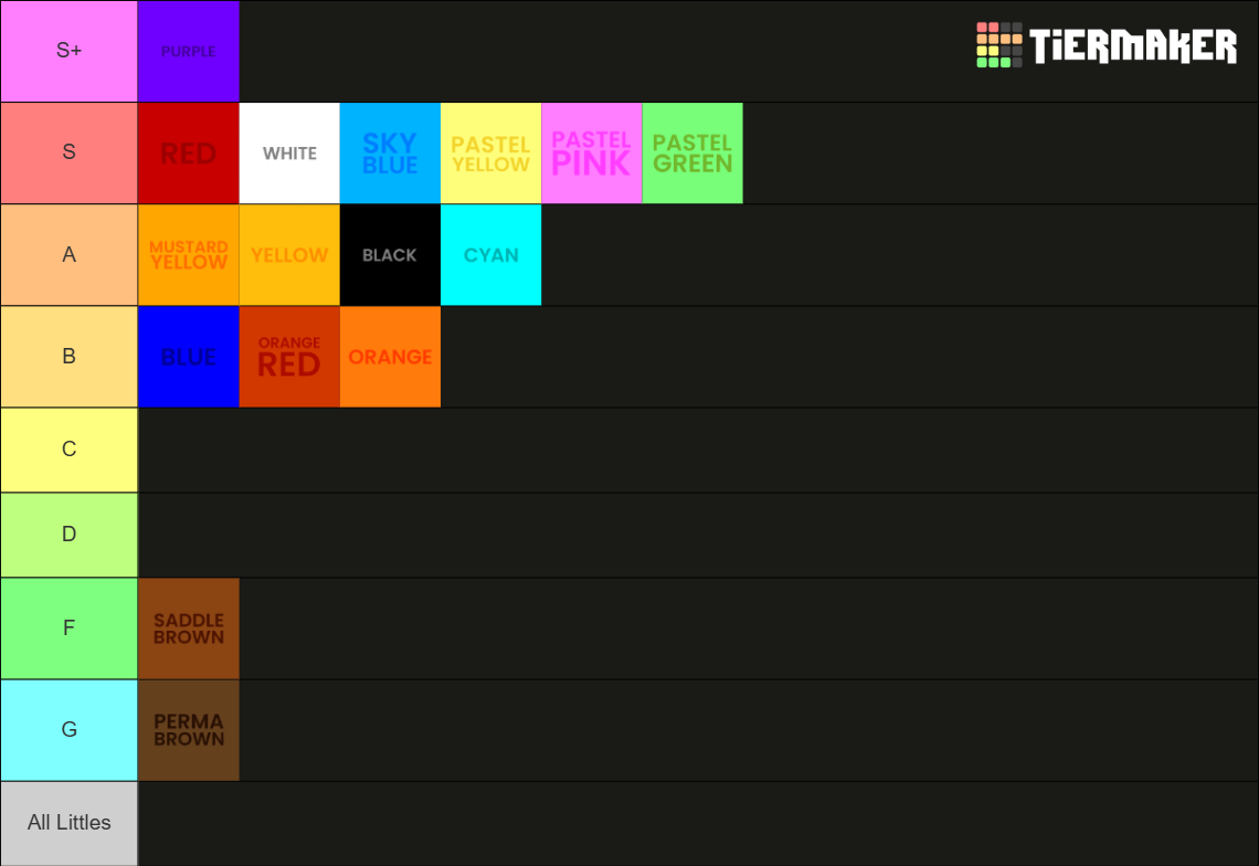 Ultimate Color Tier List (Community Rankings) - TierMaker