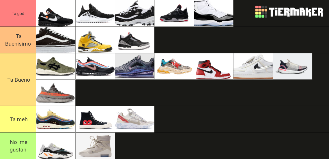 Shoes Tier List (Community Rankings) - TierMaker