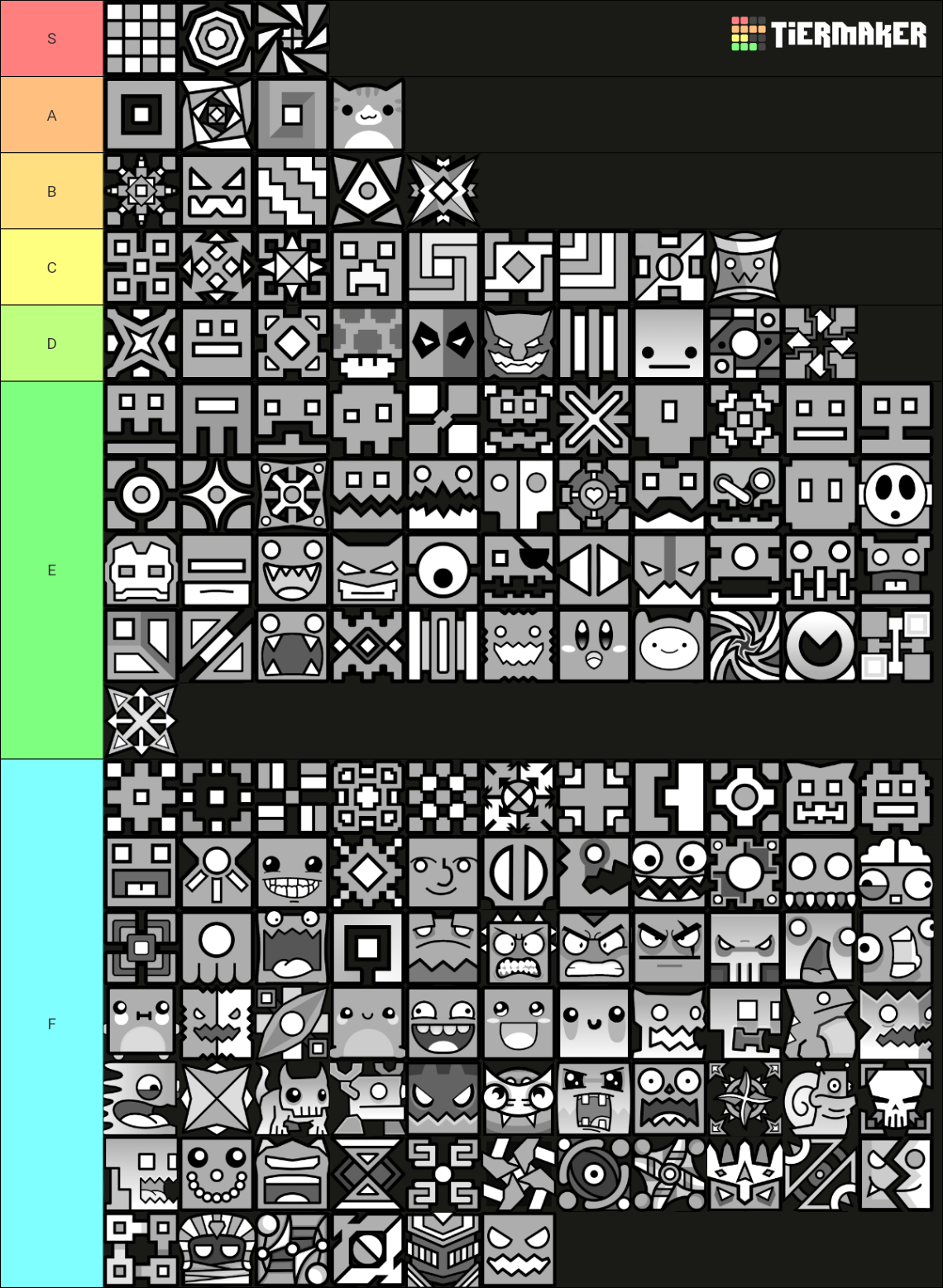 Geometry Dash Cubes Tier List (Community Rankings) - TierMaker
