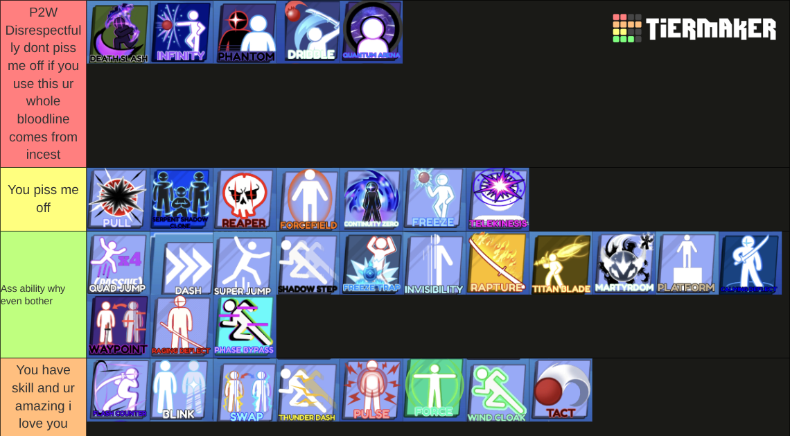 Blade ball Abilities Tier List (Community Rankings) - TierMaker
