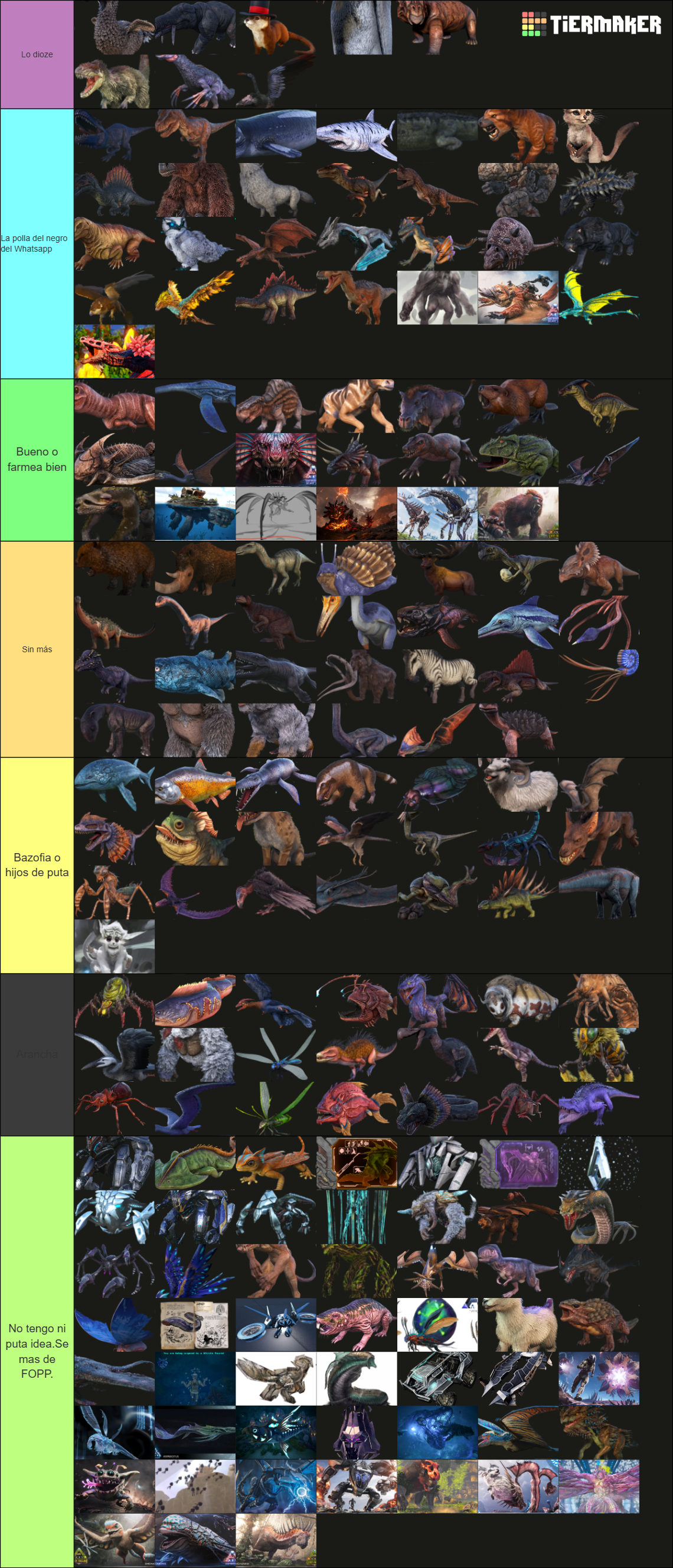 Ark Survival Evolved all creatures Tier List (Community Rankings ...
