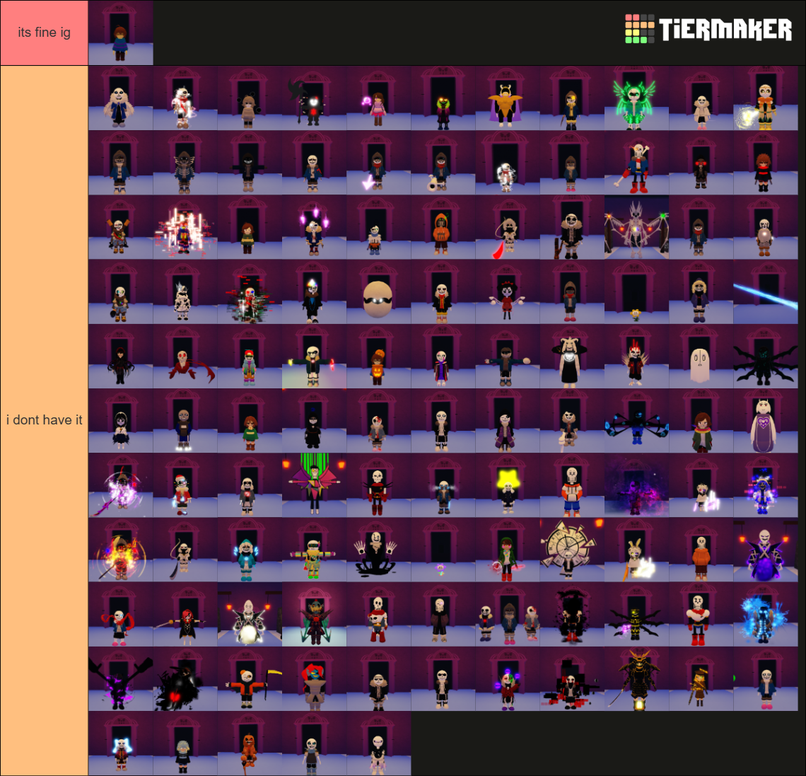 Undertale: Timeline Collapse Character Tier List (Community Rankings ...