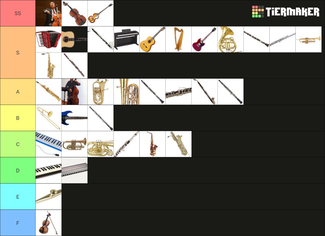 Instruments Tier List (Community Rankings) - TierMaker