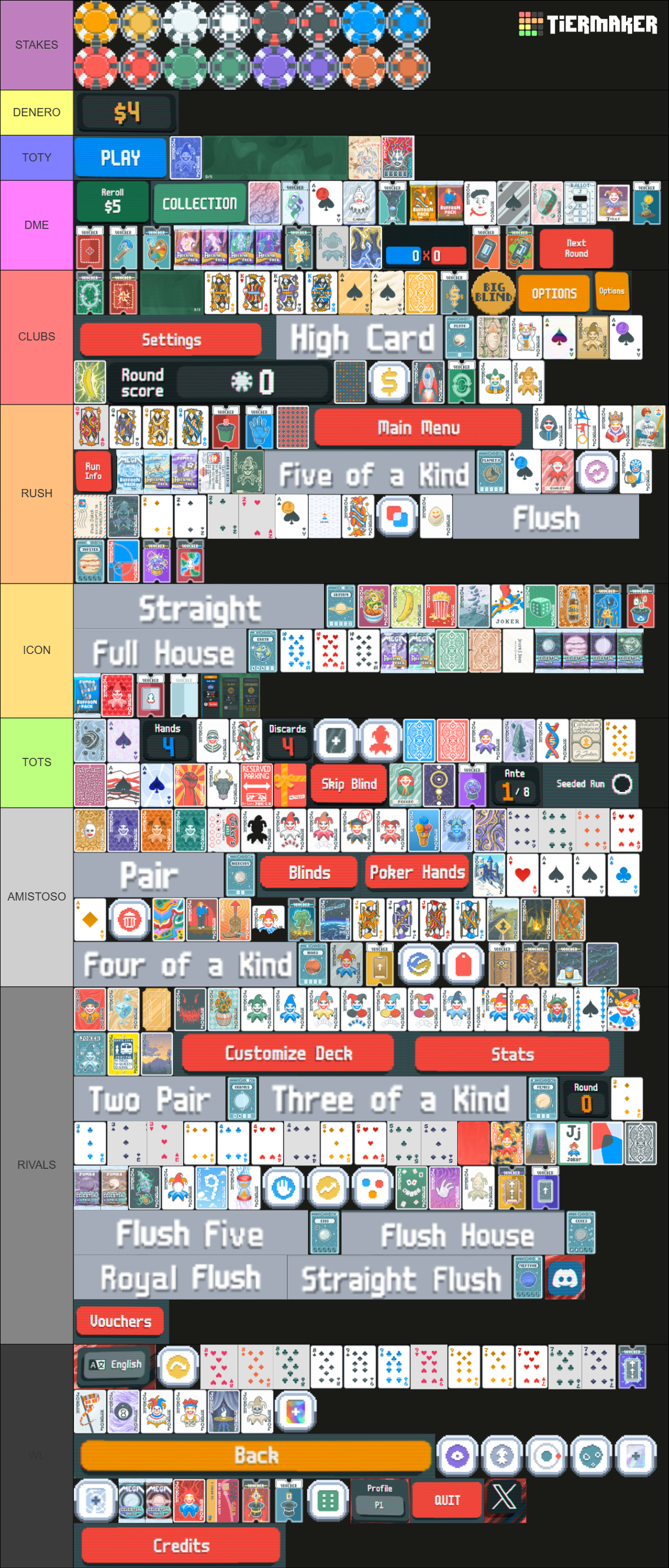 The ULTIMATE Balatro Tierlist Tier List (Community Rankings) - TierMaker
