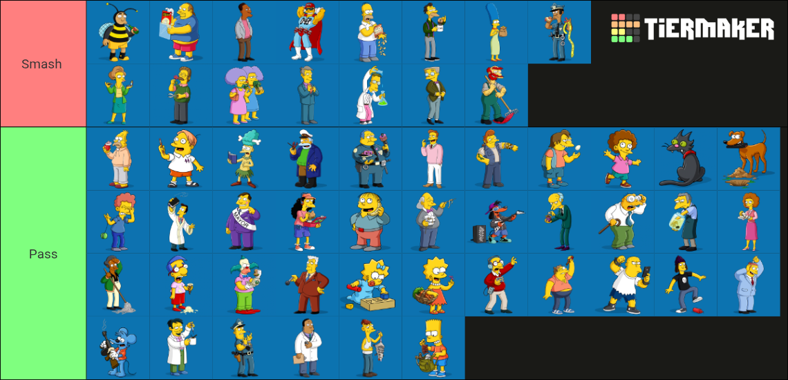 Simpsons Characters Tier List (Community Rankings) - TierMaker