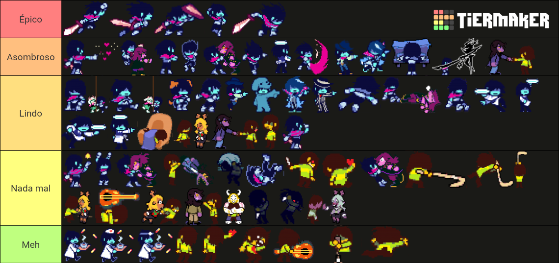 Deltarune Sprites Tier List (Community Rankings) - TierMaker