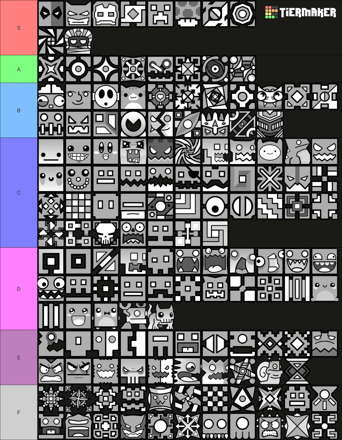 Geometry Dash Cubes Tier List (Community Rankings) - TierMaker