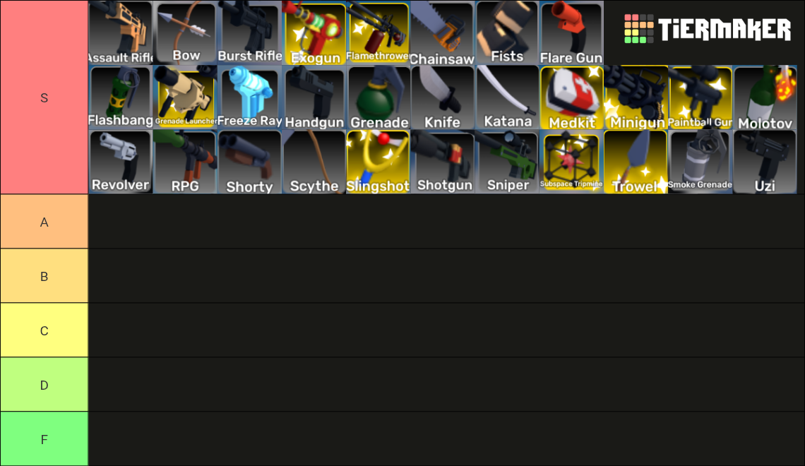 ROBLOX Rivals Weapons Tier List (Community Rankings) - TierMaker