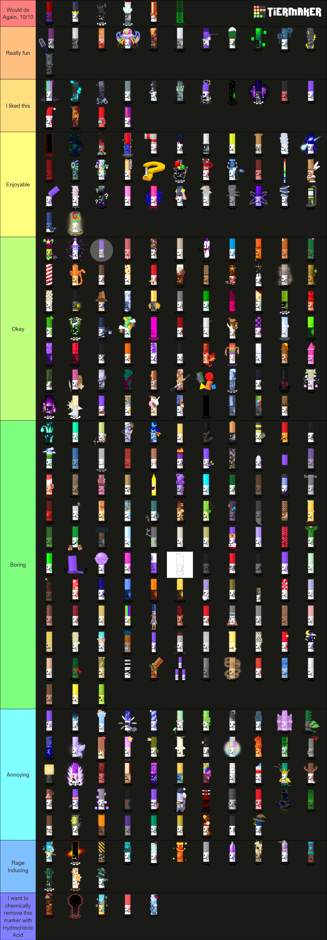 Find the Markers (320 + Event) Tier List (Community Rankings) - TierMaker