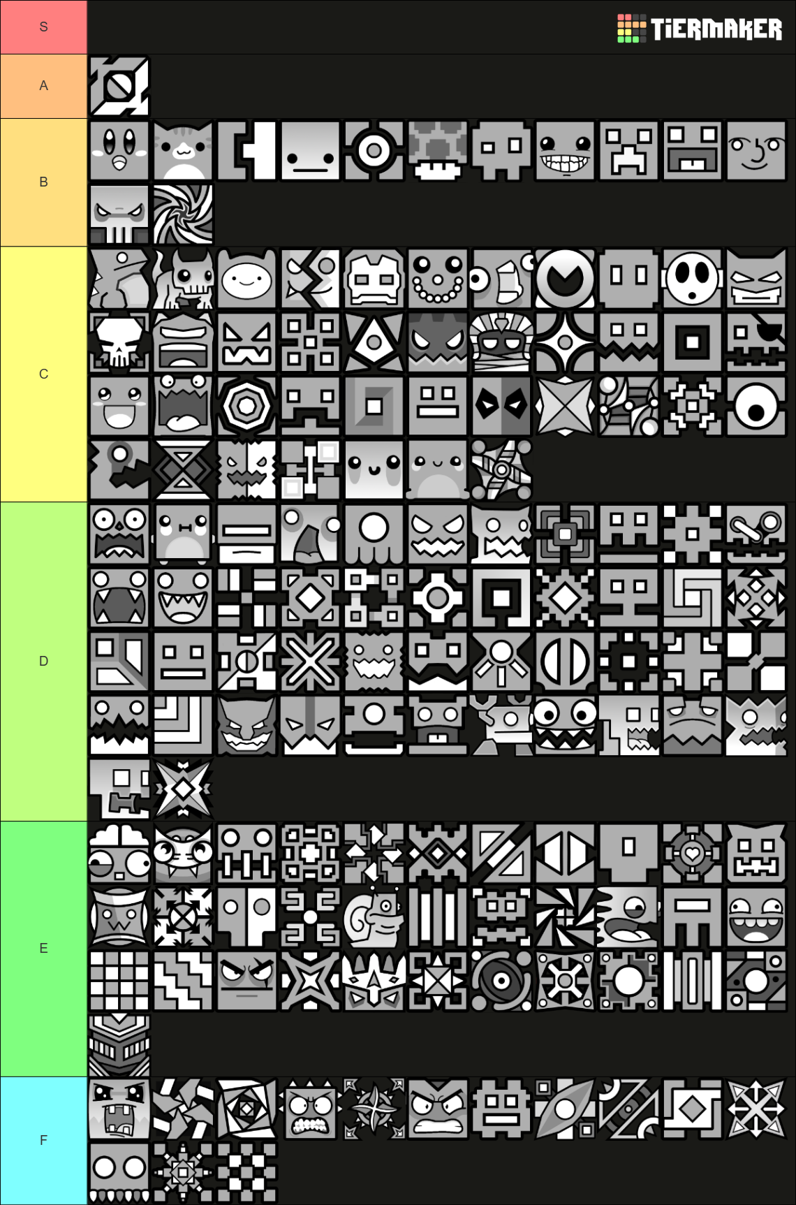 Geometry Dash Cubes Tier List (Community Rankings) - TierMaker