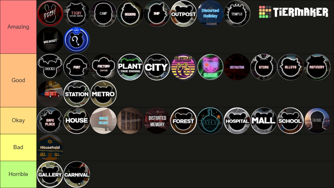 Piggy Chapters (Book 1, Book 2, & Extra Maps) Tier List (Community ...