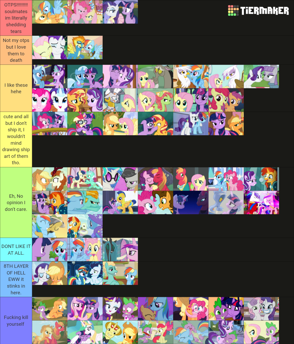 All MLP ships Tier List (Community Rankings) - TierMaker