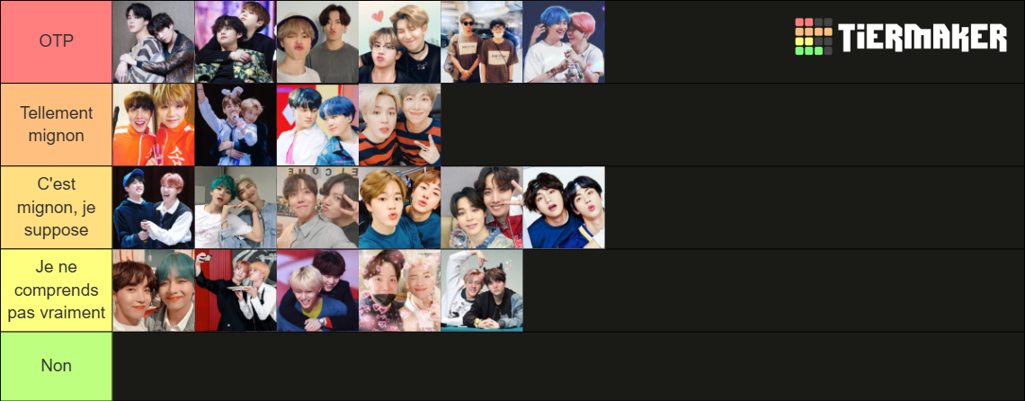BTS ships Tier List (Community Rankings) - TierMaker