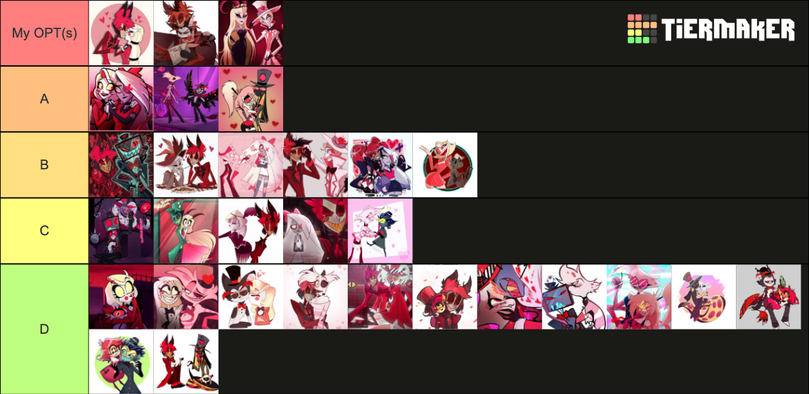 Hazbin Hotel ship classification Tier List (Community Rankings) - TierMaker