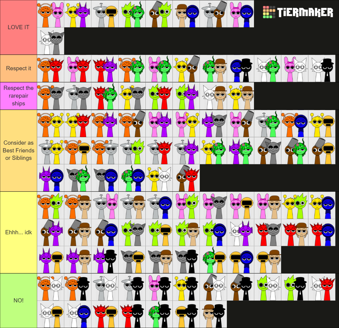 Sprunki Ship Tierlist Tier List (Community Rankings) - TierMaker