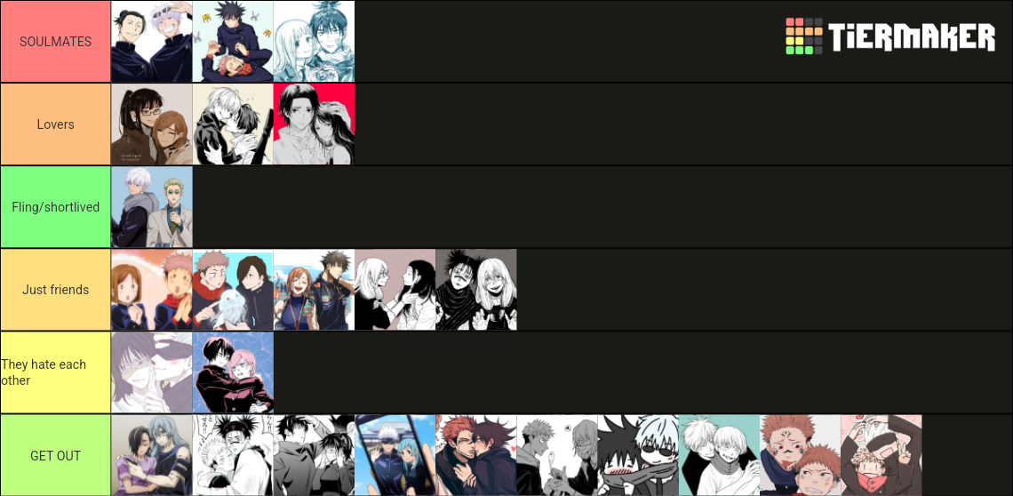 Jujutsu Kaisen Ships Tier List (Community Rankings) - TierMaker