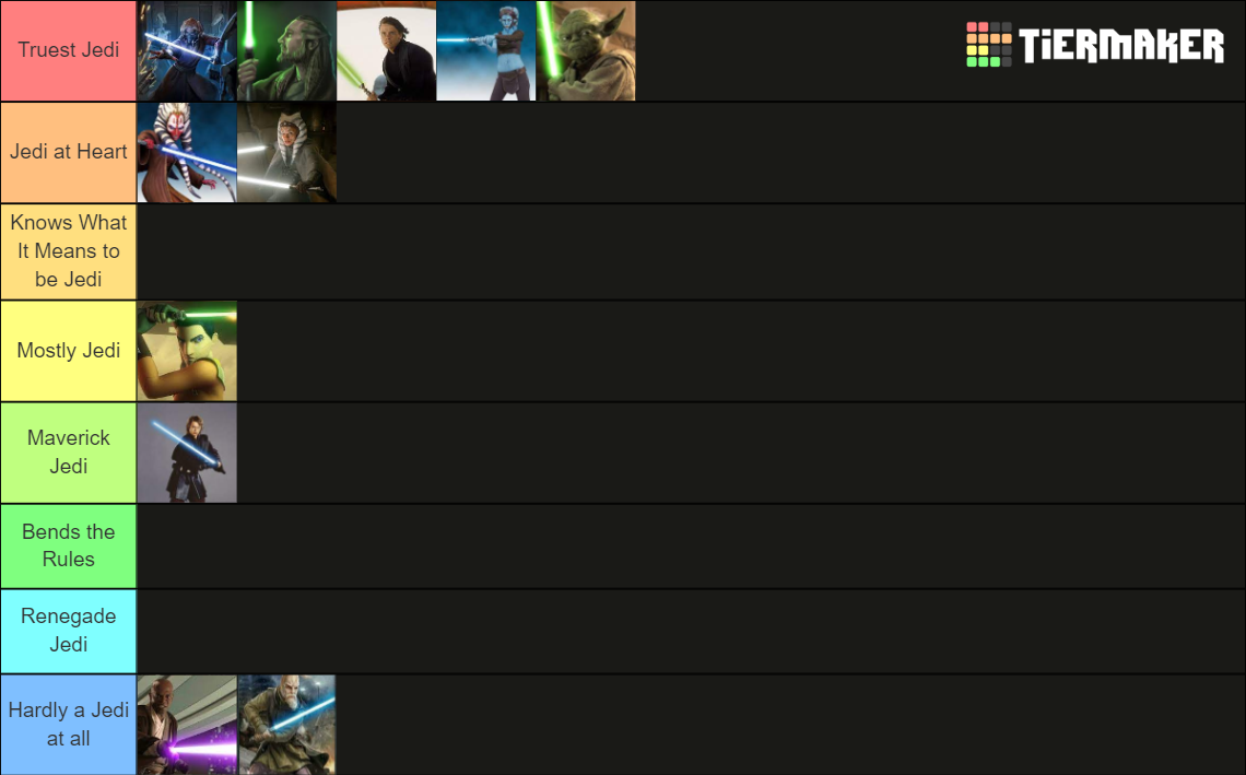 Jedi ranked based on philosophy (Who was the truest Jedi?) Tier List ...