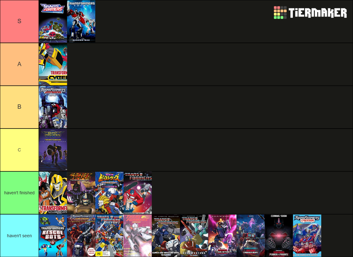 Best Transformers Shows Tier List (Community Rankings) - TierMaker