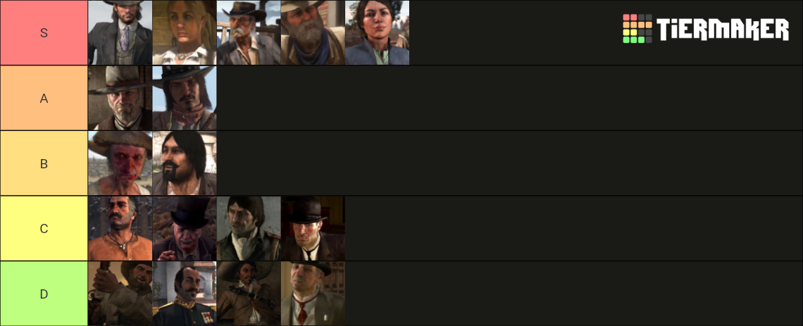 Red dead redemption 1 characters Tier List (Community Rankings) - TierMaker