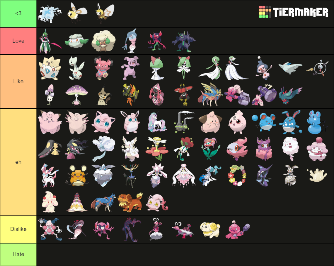 Fairy Type Pokemon Tier List (Community Rankings) - TierMaker