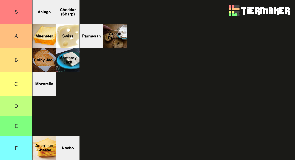Cheese Tier List (Community Rankings) - TierMaker
