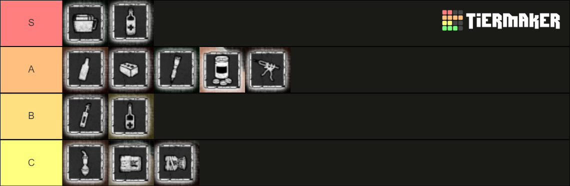 The Outlast Trials all items Tier List (Community Rankings) - TierMaker