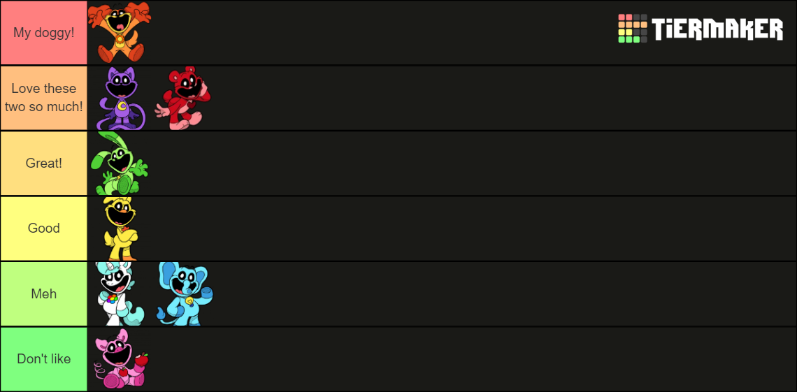 Smiling Critters Tier List (Community Rankings) - TierMaker