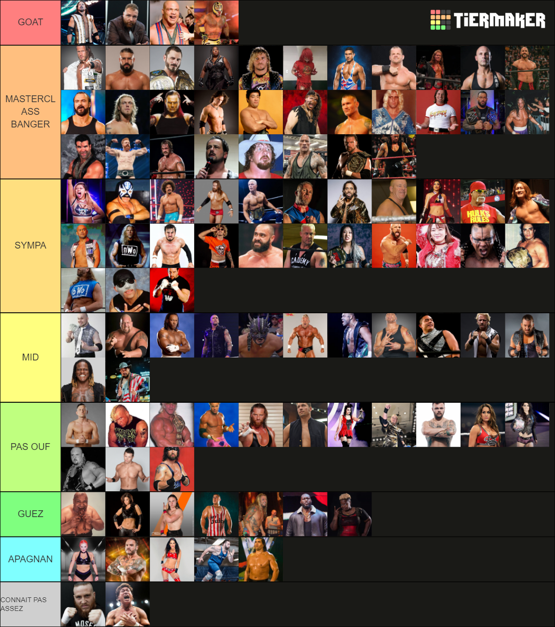 100 RANDOM WRESTLERS Tier List (Community Rankings) - TierMaker