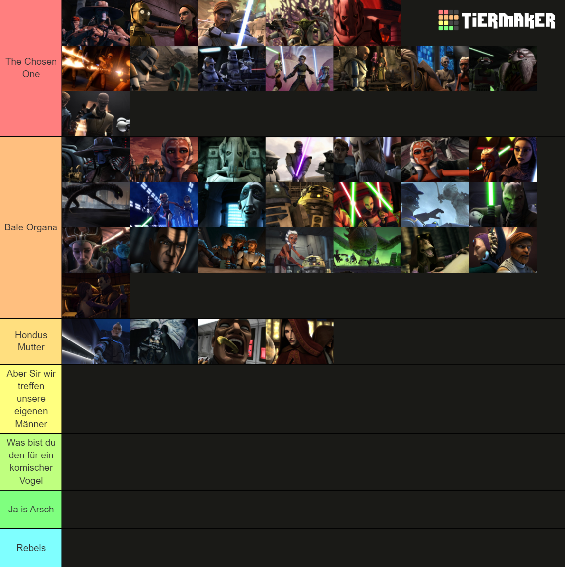 Star Wars: The Clone Wars - All Episodes Seasons 1-7 Tier List ...