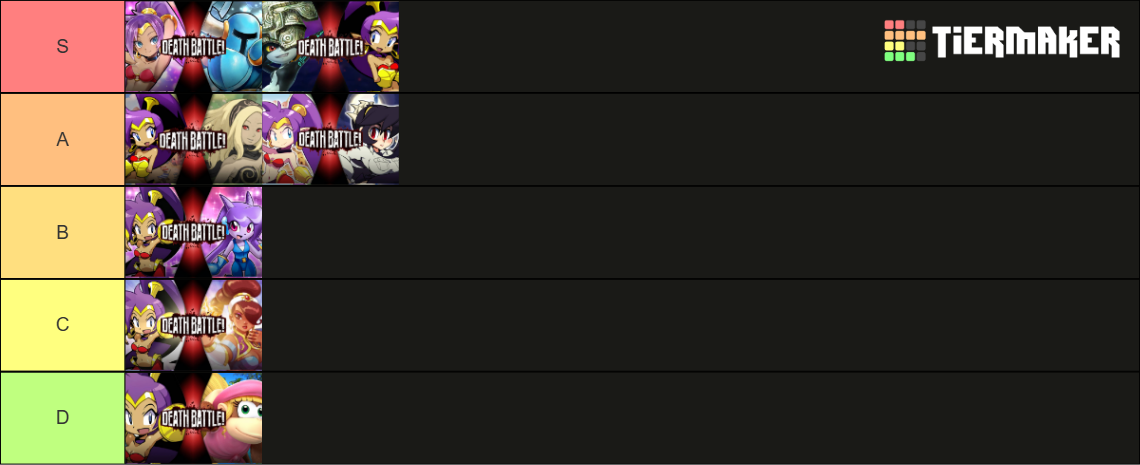 Shantae (Character) Death Battle Matchups Tier List (Community Rankings) - TierMaker